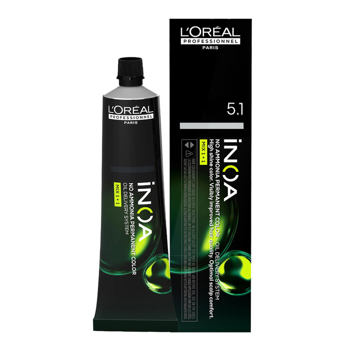 COLORAÇÃO PERMANENTE SEM AMÔNIA L'ORÉAL INOA 5.1 CASTANHO CLARO ...